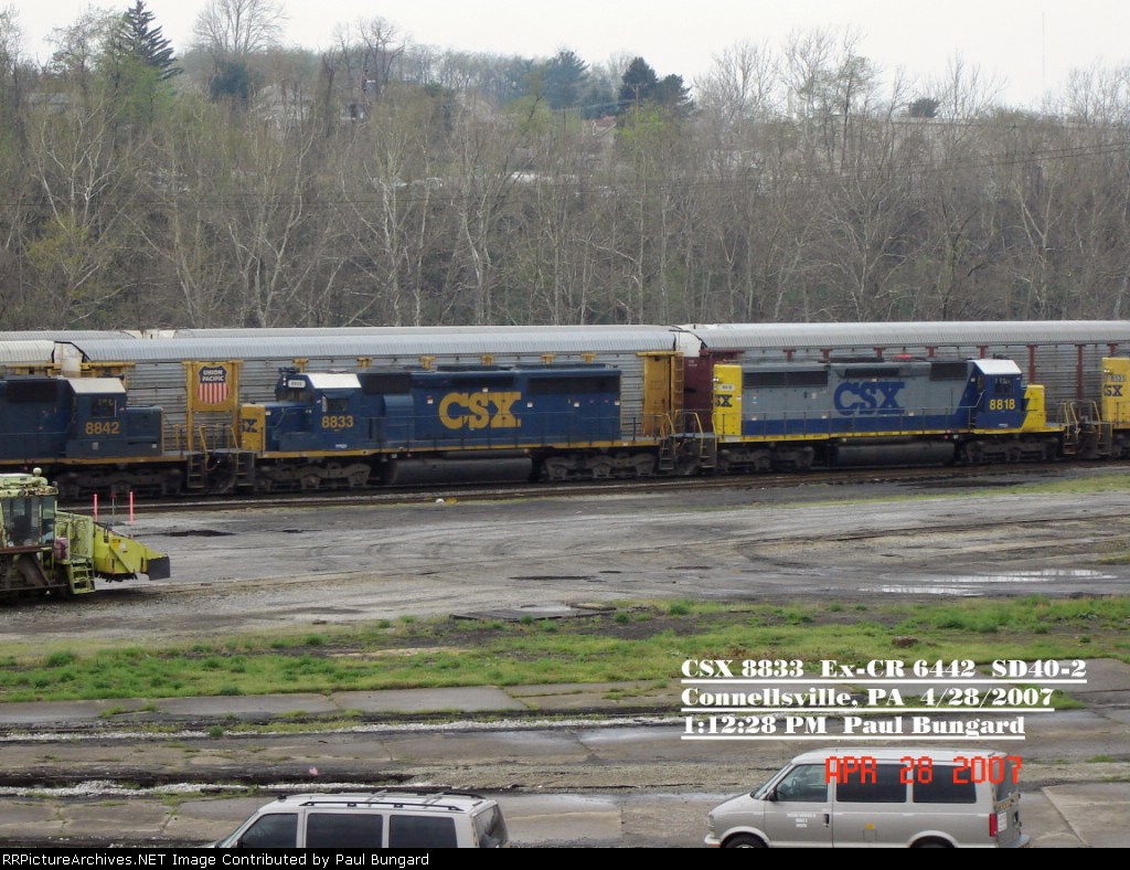 CSX 8833 Ex- 6442 SD40-2 April 28, 2007